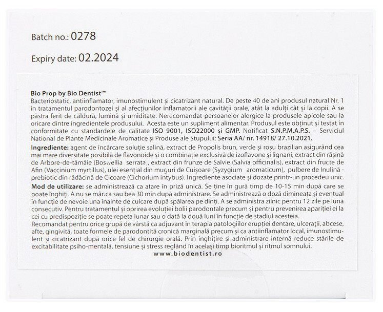 Bio Prop - supliment natural pentru preventie parodontoza si igiena ...