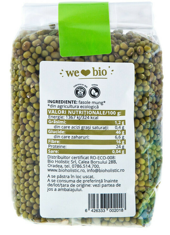 Fasole mung bio 400g Obio